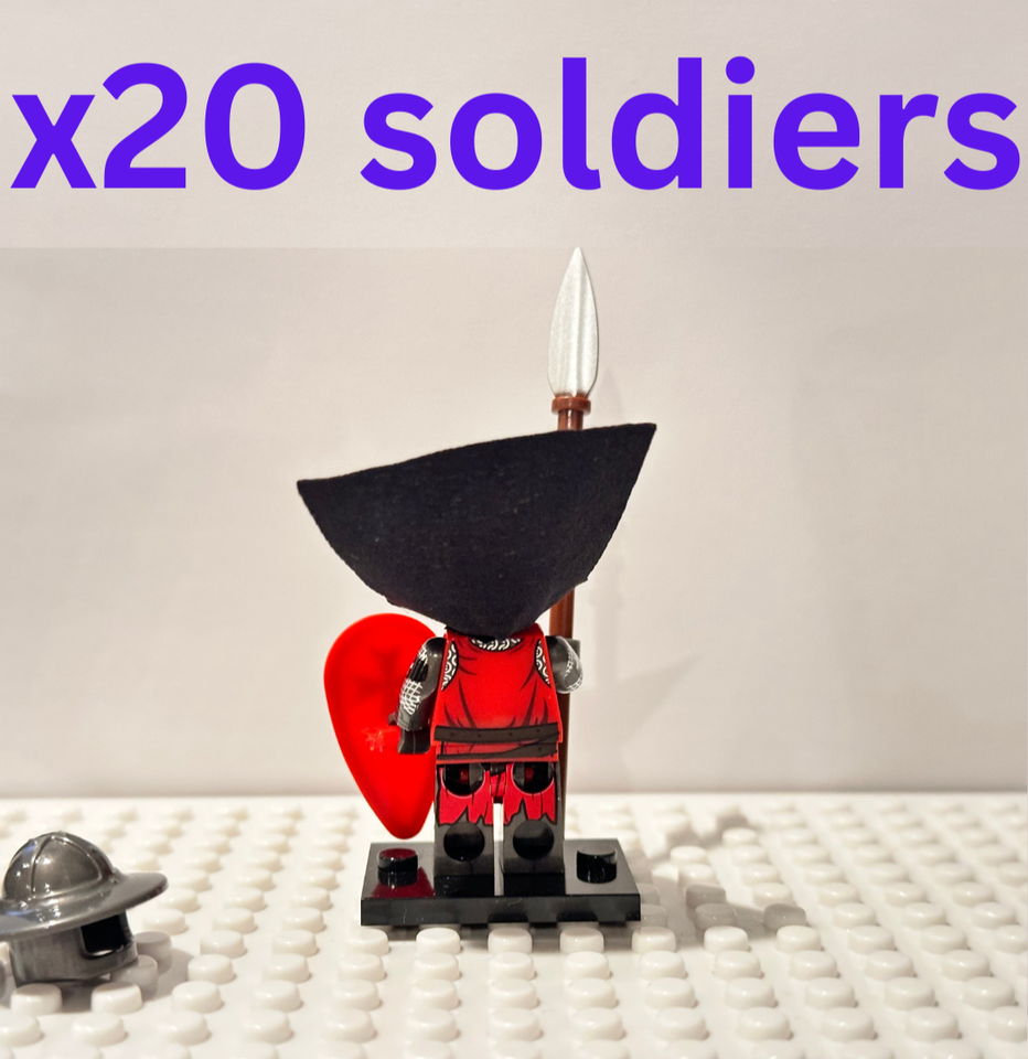 Interlocking Brick Knight Minifigures x20 Medieval Romans Spartans ...
