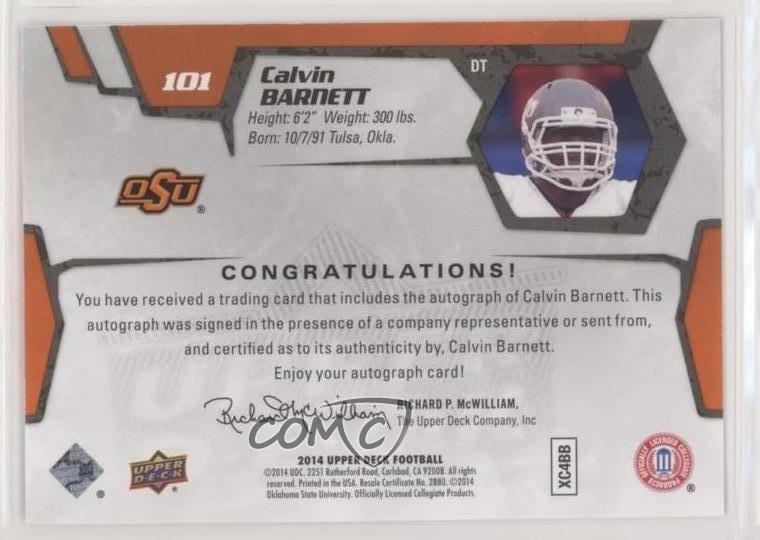 2014 Upper Deck Star Rookies Calvin Barnett Odell Beckham Jr #101 Auto ...