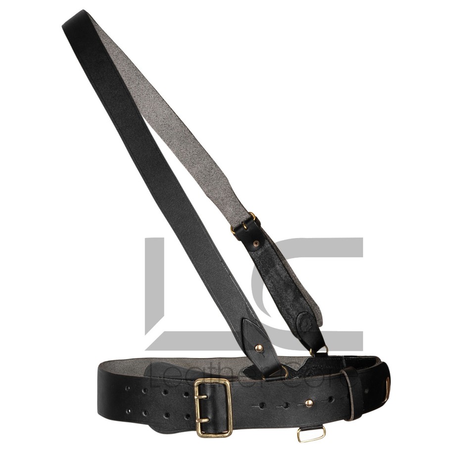 Sam Browne Leather Belt with Shoulder Strap British Army Military Duty ...