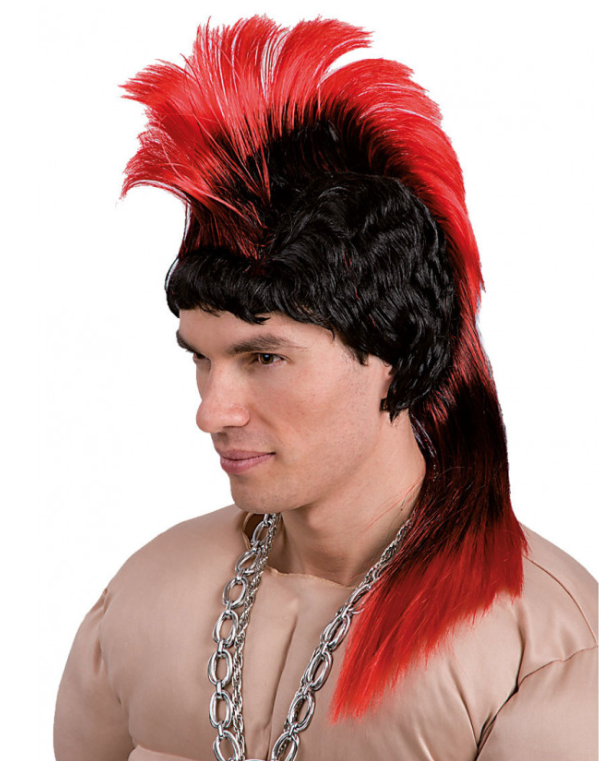 70s Rocker Punk Coloured Mohawk Wig Fancy Dress Halloween Costume ...