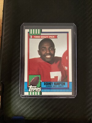 Rodney Hampton Draft Pick Rookie 1990 Topps card 48 New York Giants RC ...