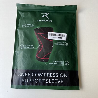 Rymora Knee Compression Support Sleeve (Single Pack) ACL Meniscus ...