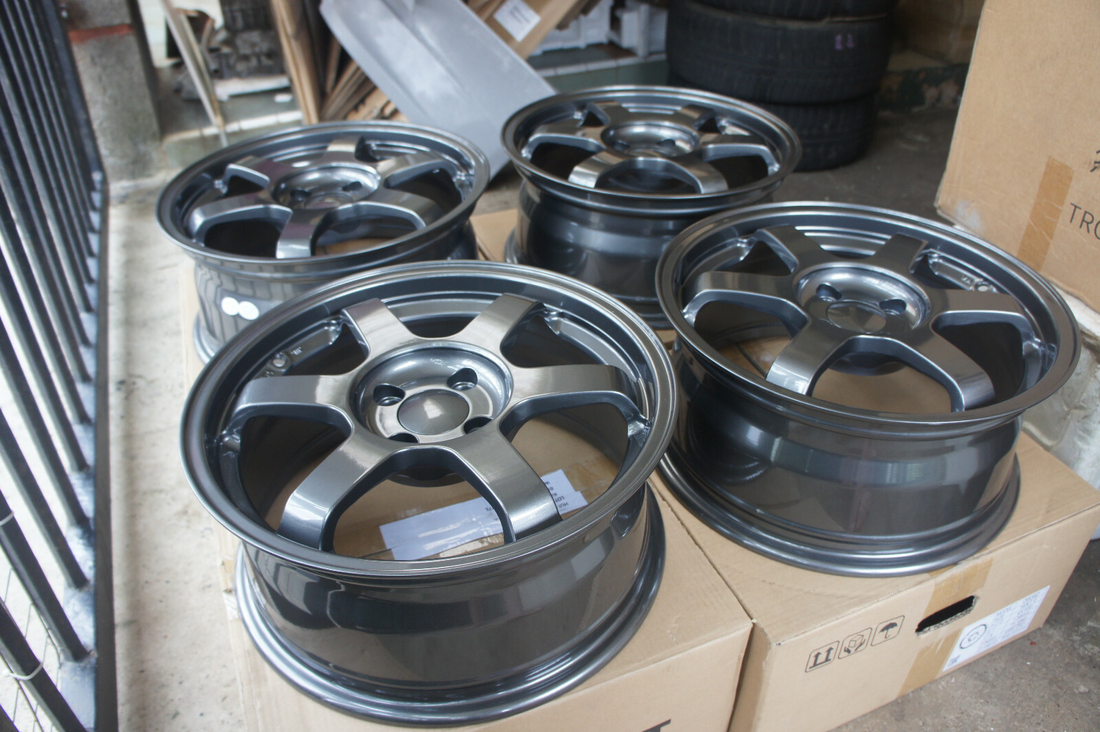 For Honda civic ek9 ef8 ef9 sb3 eg6 dc2 eg2 JDM 16" TE gunmetal Style ...