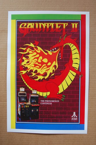 Gauntlet Arcade Flyer Video Game promotional poster | eBay
