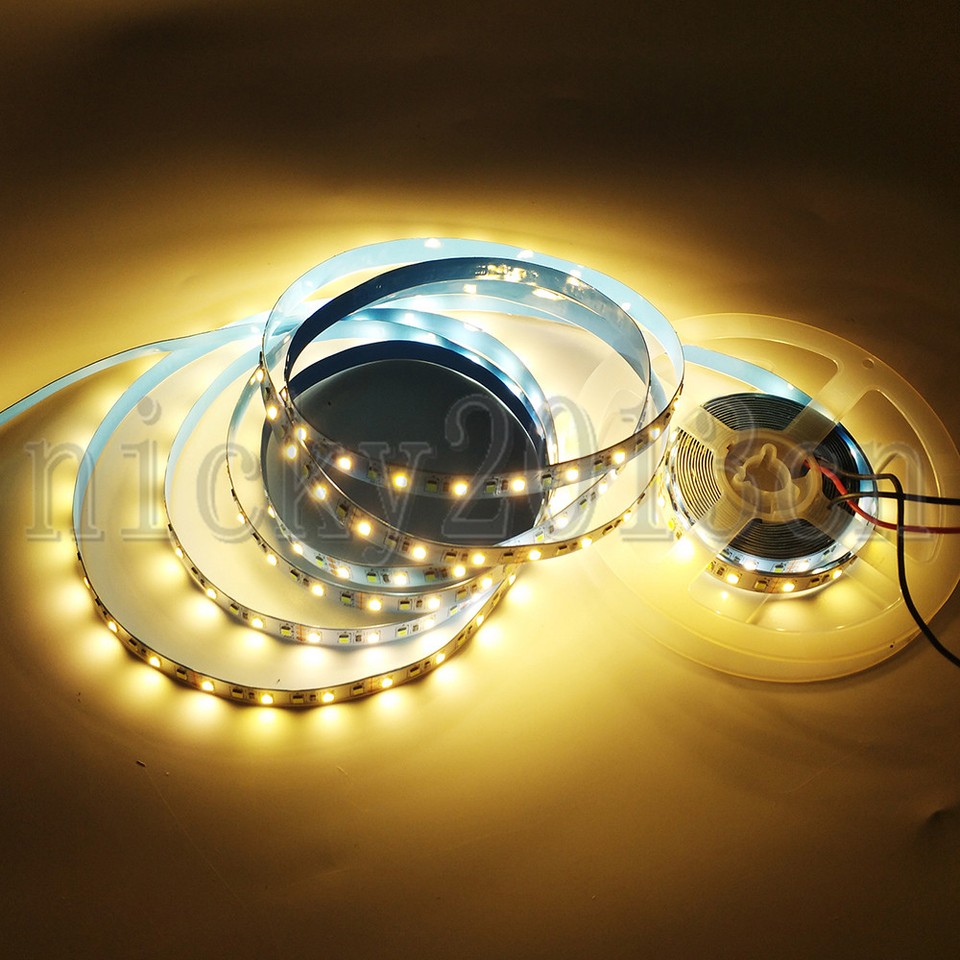 5M 12V LED Flexible Strip Light 3528 2835 3014 5050 5630 7020 COB Non ...