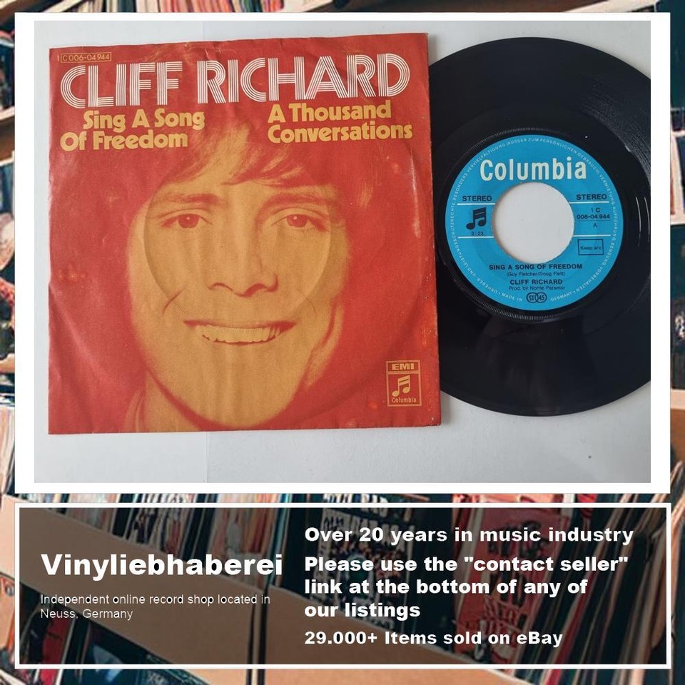 Cliff Richard - Sing A Song Of Freedom 7'' Vinyl Germany | eBay