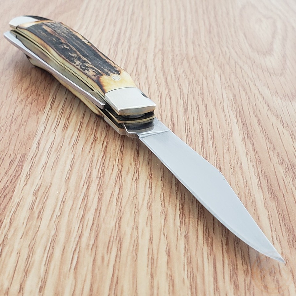 Queen Trapper Pocket Knife 1095HC Carbon Steel Clip And Spey Blades ...