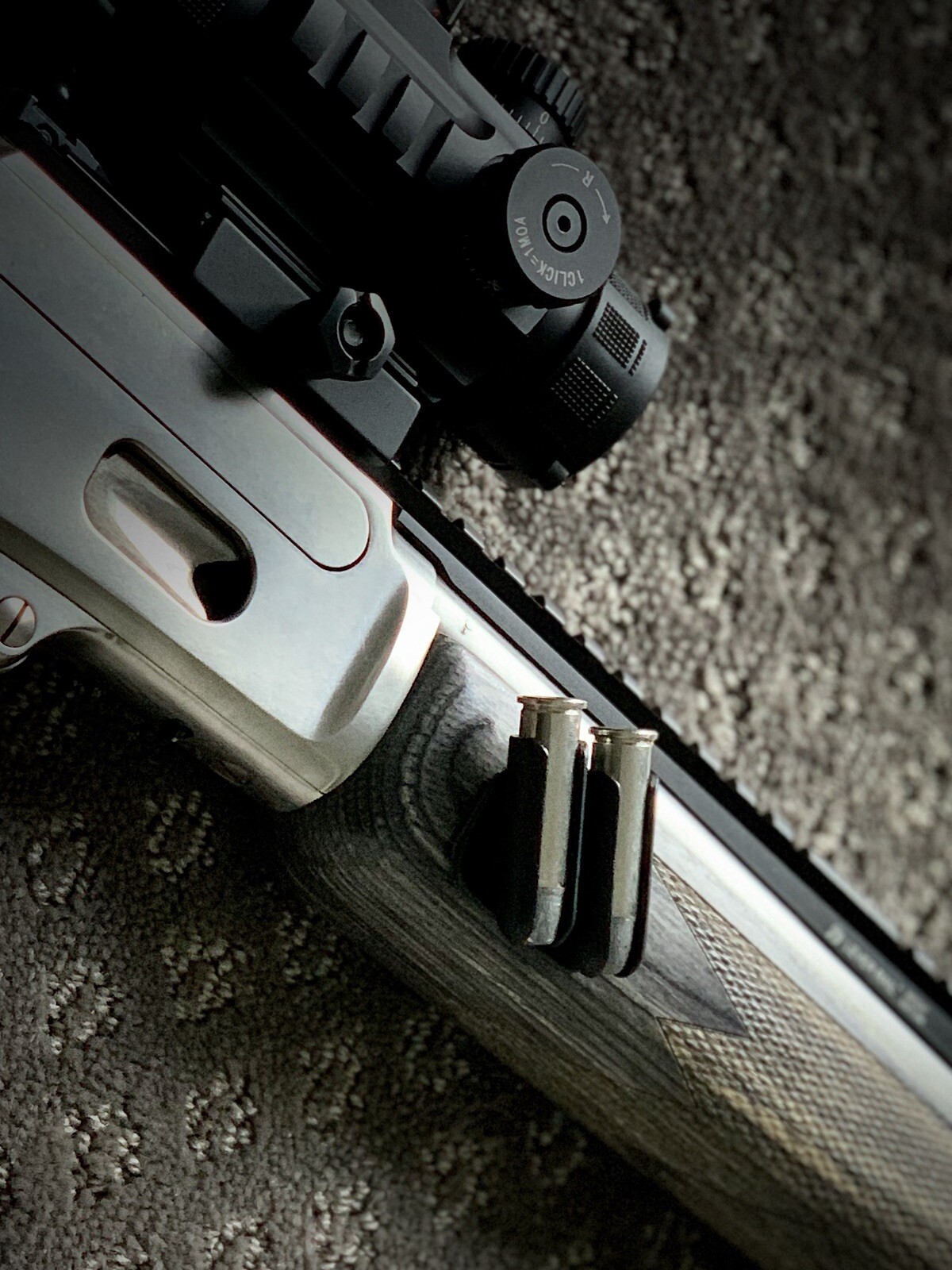 2 Rounds Backup Bullets Holder. 357 Marlin Lever Action Rifle. Load ...
