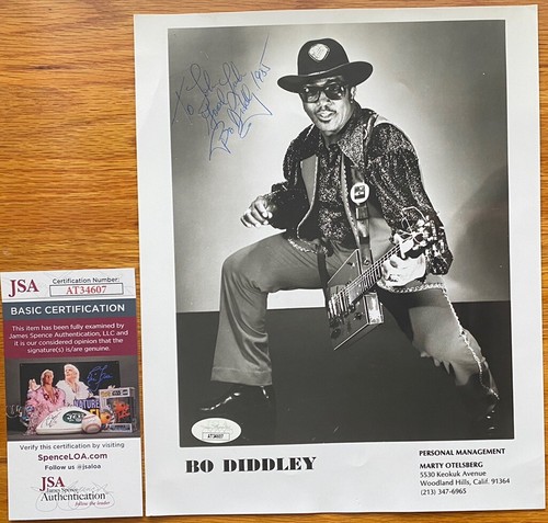 Bo Diddley d.2008 Signed 8x10 Photo AUTO Rock Vintage 1985 Autograph w ...