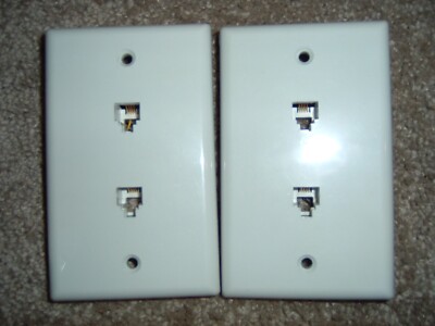 NEW (2-pcs) TELEPHONE PRODUCTS Dual Port Wall Plate Jack | eBay
