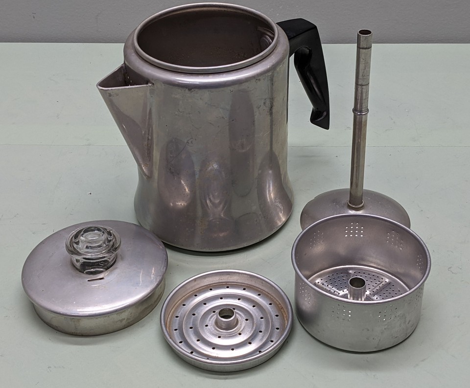 Mirro M-0805 Tiny Stovetop percolator with a Glass Bubbling Top 5 Cup F ...