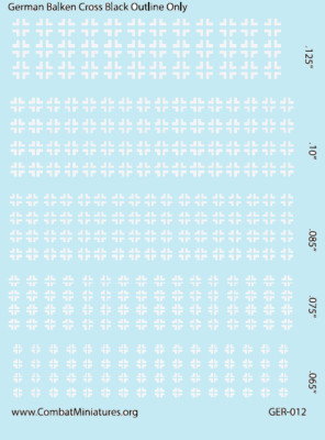 1/300-1/600 WW2 German Balken Cross White Outline Water Slide Decals | eBay