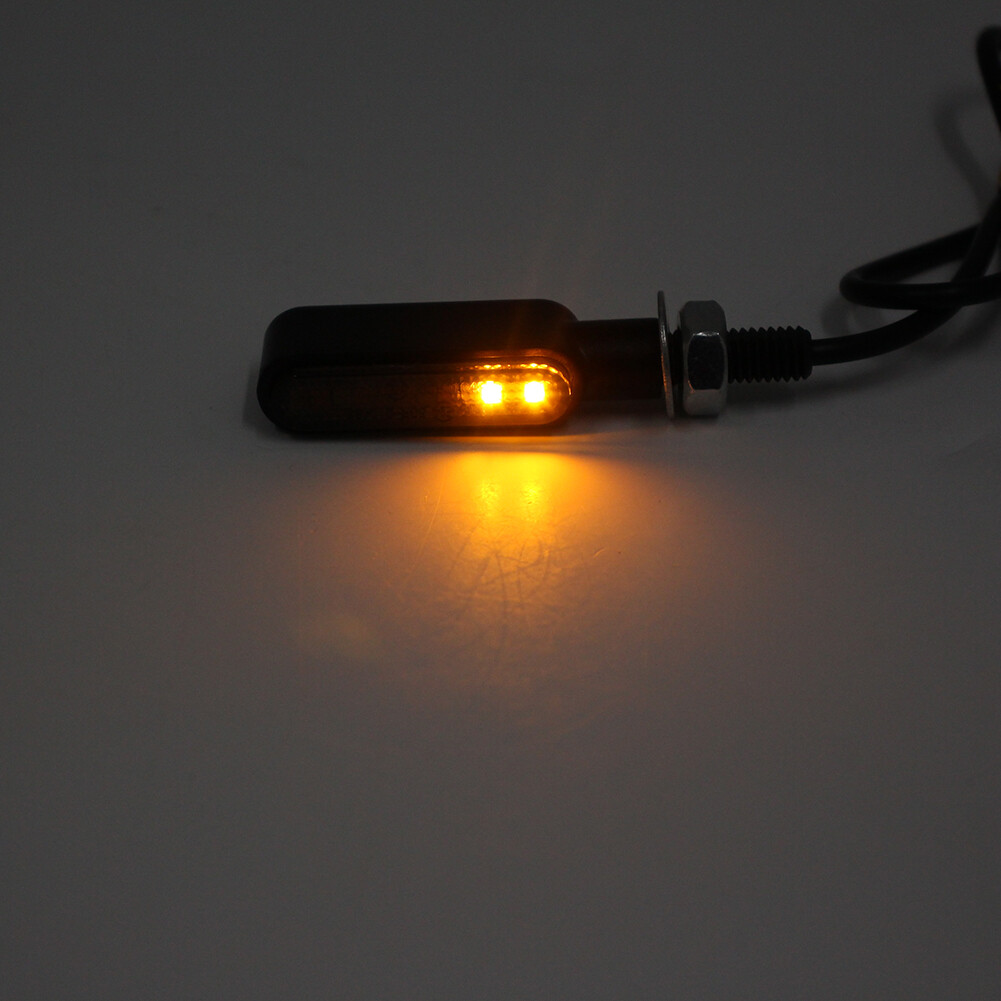 4x LED Mini Turn Signal Amber Light Running Blinker Lamp For Cafe Racer ...