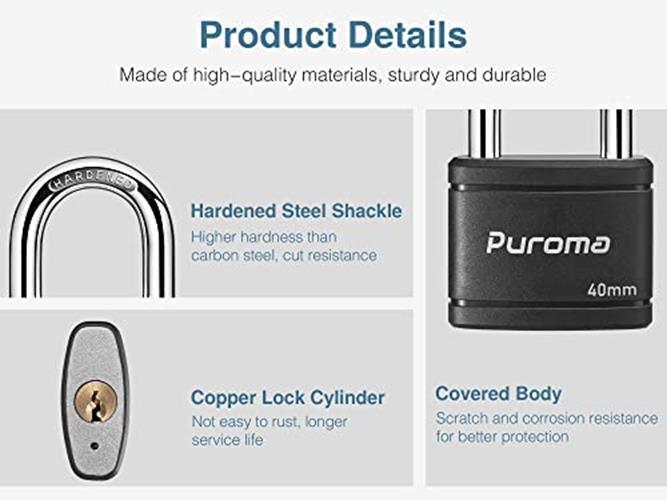 oma 2 Pack Keyed Padlock with 3 Keys, 1.1 h Locker Lock 40mm Heavy-Duty ...