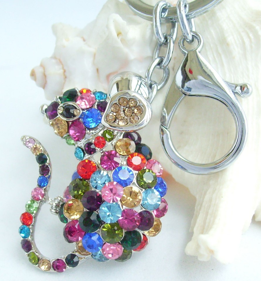 Austrian Crystal Animal 1.97" Mouse Rat Keychain Pendant K03276 | eBay