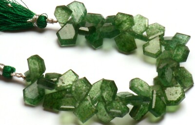 Natural Gem Green Strawberry Quartz 11 to 12 mm Size Slice Cut Beads 6 ...