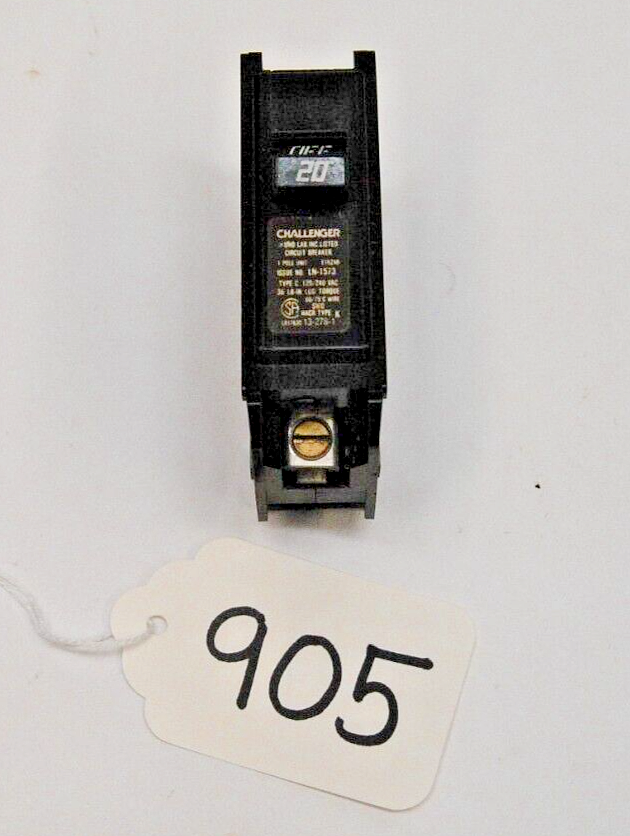 Challenger C120 1 Pole 20 Amp Type C Circuit Breaker (905) | eBay
