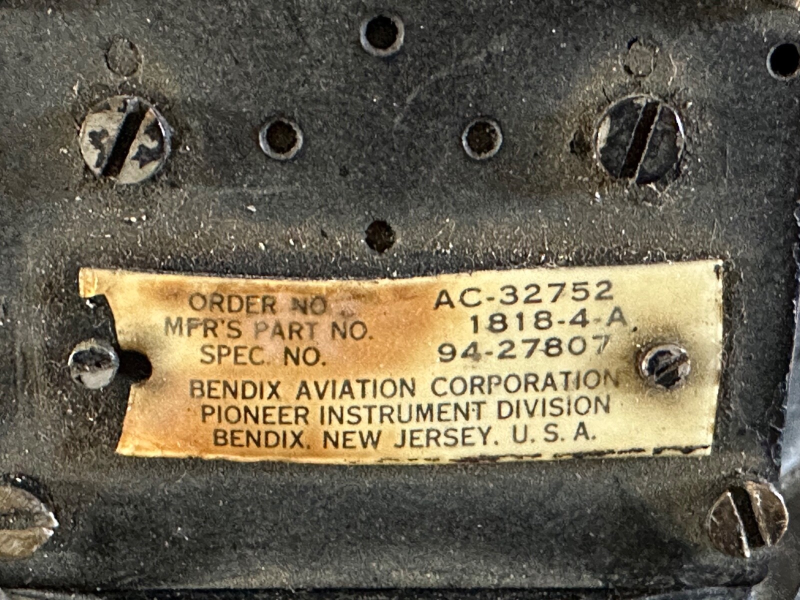 Bendix US Army Air Force WWII Military Aircraft B17 B24 B29 Compass P/N ...