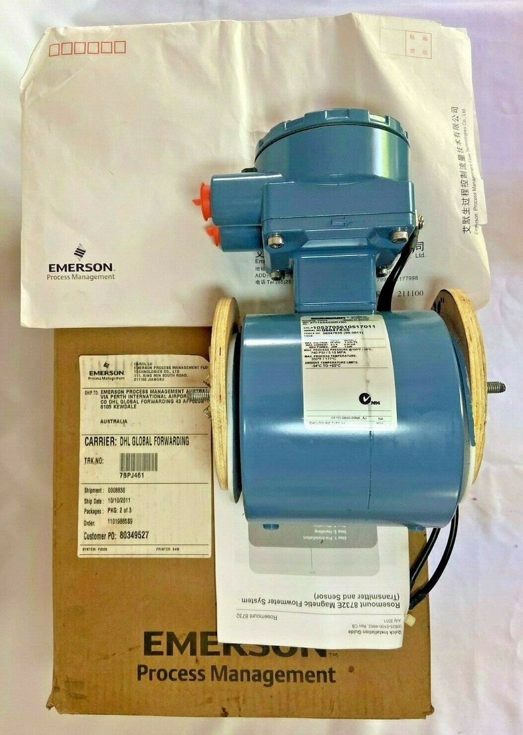 ROSEMOUNT 8711 3" 8711SSA030R1NA WAFER MAGNETIC FLOW METER SENSOR NEW ...