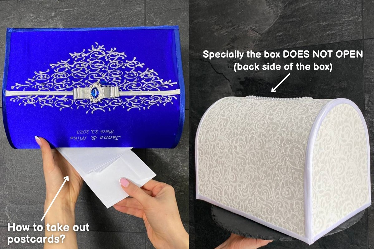 Aqua And Cobalt Blue Wedding Card Box Dusty Blue Card Box Etsy UK