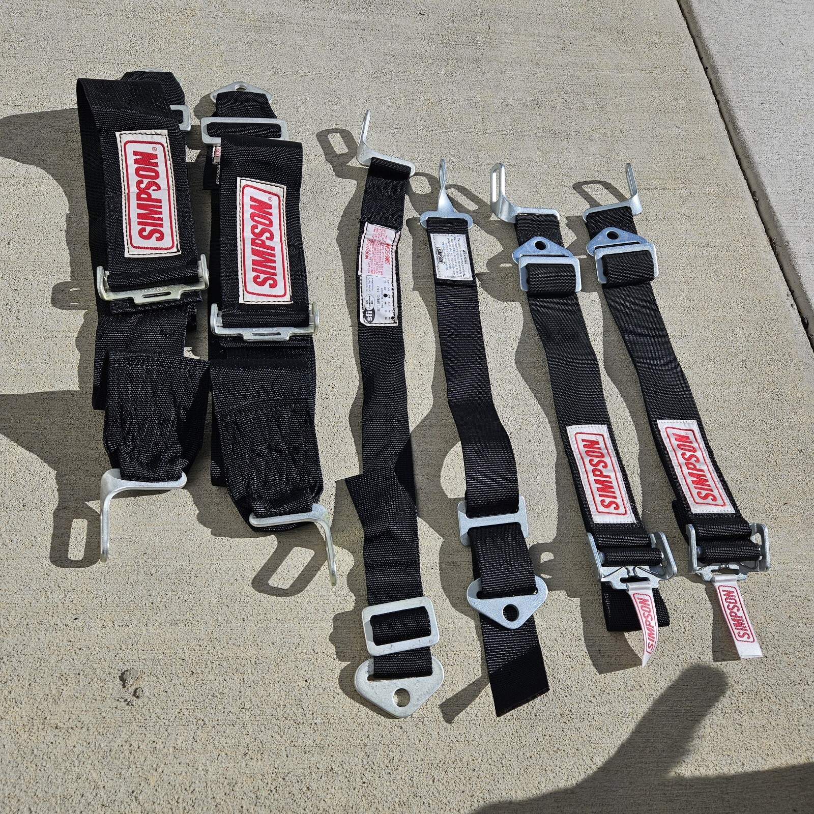 Used Simpson racing seat belt parts-Black, SFI Spec 16.1 , expired ...