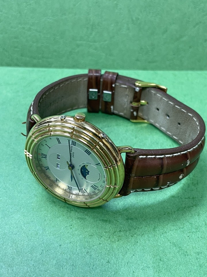 Swiss Francesco Smalto Paris Triple Calendar Moonphase 39mm WATCH R7 | eBay