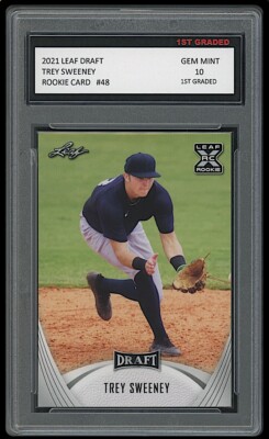 TREY SWEENEY 2021 LEAF DRAFT BASEBALL 1ST GRADED 10 ROOKIE CARD RC ...