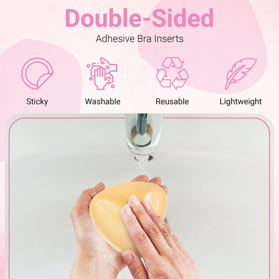 Double Sided Sticky Bra Pads Inserts - Instant Lift Push Up Sticky Bras ...