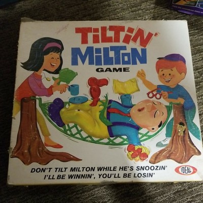 VINTAGE 1968 IDEAL TOY CORP TILTING' MILTON BOARD GAME TILTON WACKY ...