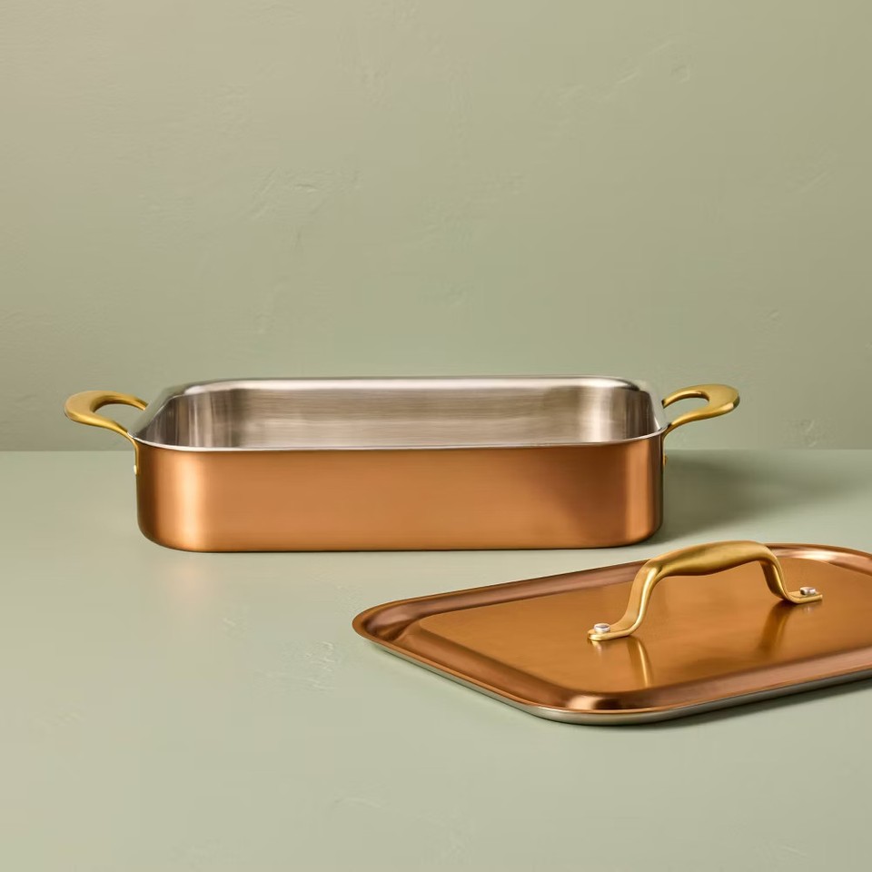 Roasting Pan with Lid Copper - Hearth & Hand with Magnolia | eBay
