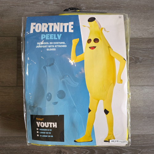 Fortnite 3D Peely Halloween Costume Youth Medium 8/10 Rare Jumpsuit w ...
