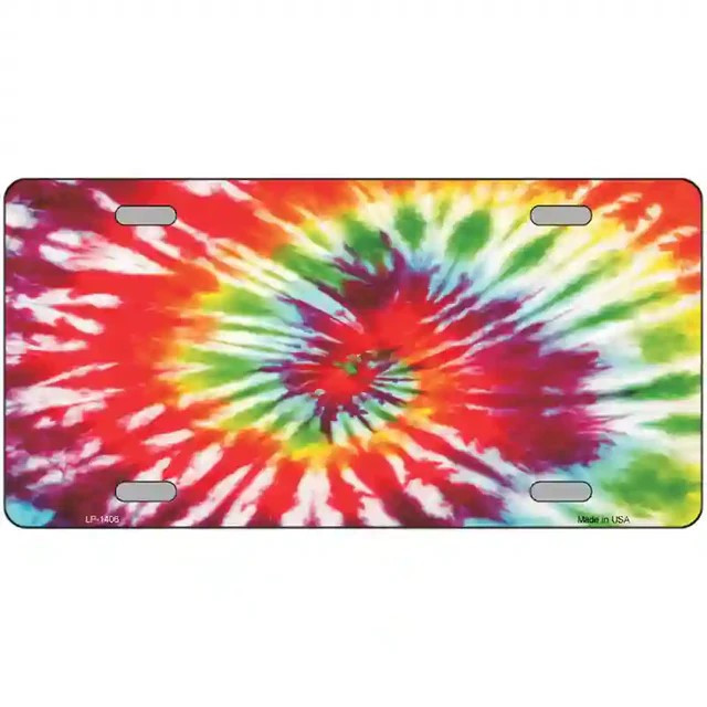 TIE DYED RED SWIRL TIE DYE METAL AUTO TAG LICENSE PLATE 6X12 (NEW) | eBay