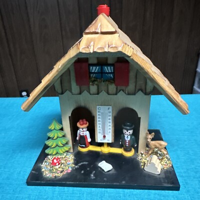 Vintage German Barometer House Man Woman Deer Tempreture | eBay