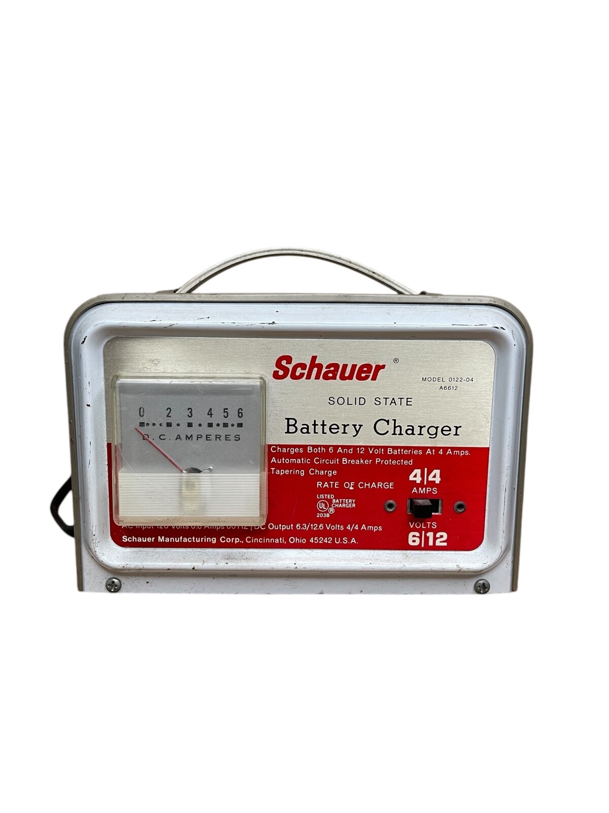 Vintage Schauer 4 Amp 6-12 Volt Battery Charger Model 0122-04 Tested | eBay