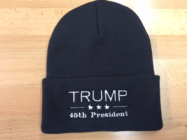 Trump 45th Presid EMBROIDERED Republican Political Beanie CAP HAT BLACK ...
