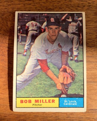1961 Topps #314 BOB MILLER EX St. Louis Cardinals Baseball Card | eBay