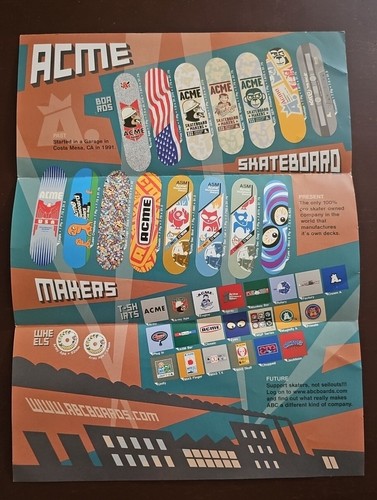 Acme Skateboards Scarecrow 🛹 Vintage One Page Catalog | eBay