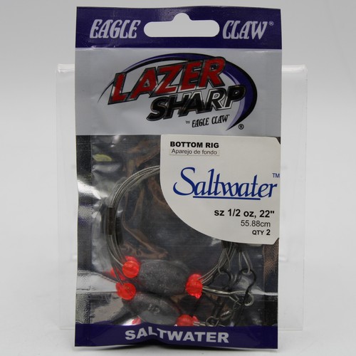 Eagle Claw Lazer Sharp Bottom Rig L1024-12 Saltwater Sz 1/2 oz 22" | eBay