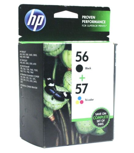 2PK Genuine HP 56 HP 57 Ink Cartridge for DeskJet 450 5150 5550 5650 ...