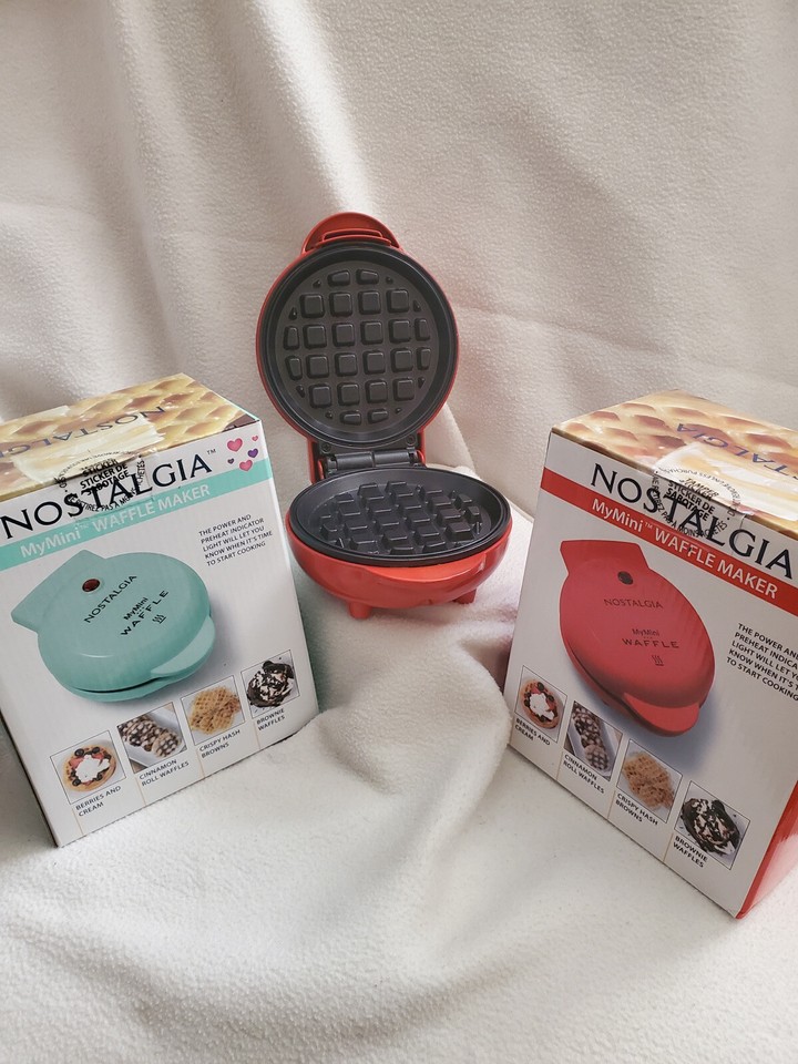 Nostalgia My Mini Waffle Maker 5" Cooking Surface, Brand New Factory ...