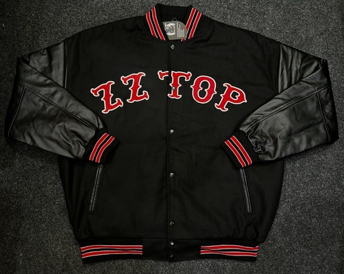 ZZ Top Beautiful Varsity jacket wool body leather sleeves | eBay