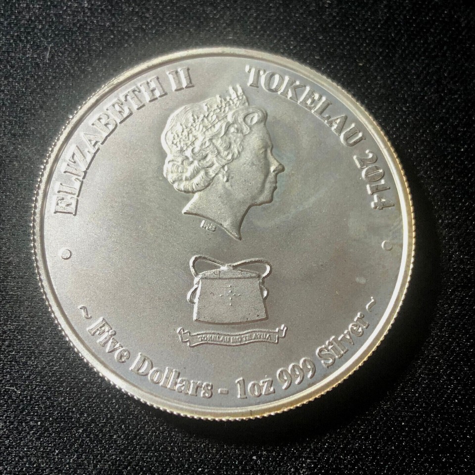 2014 Kakahi Yellowfin Tuna Tokelau $% Dollar .999 1 Ounce Silver Coin # ...