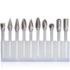 10 x Tungsten Carbide Rotary Burr Files Set Grinding Bit for Grinder ...