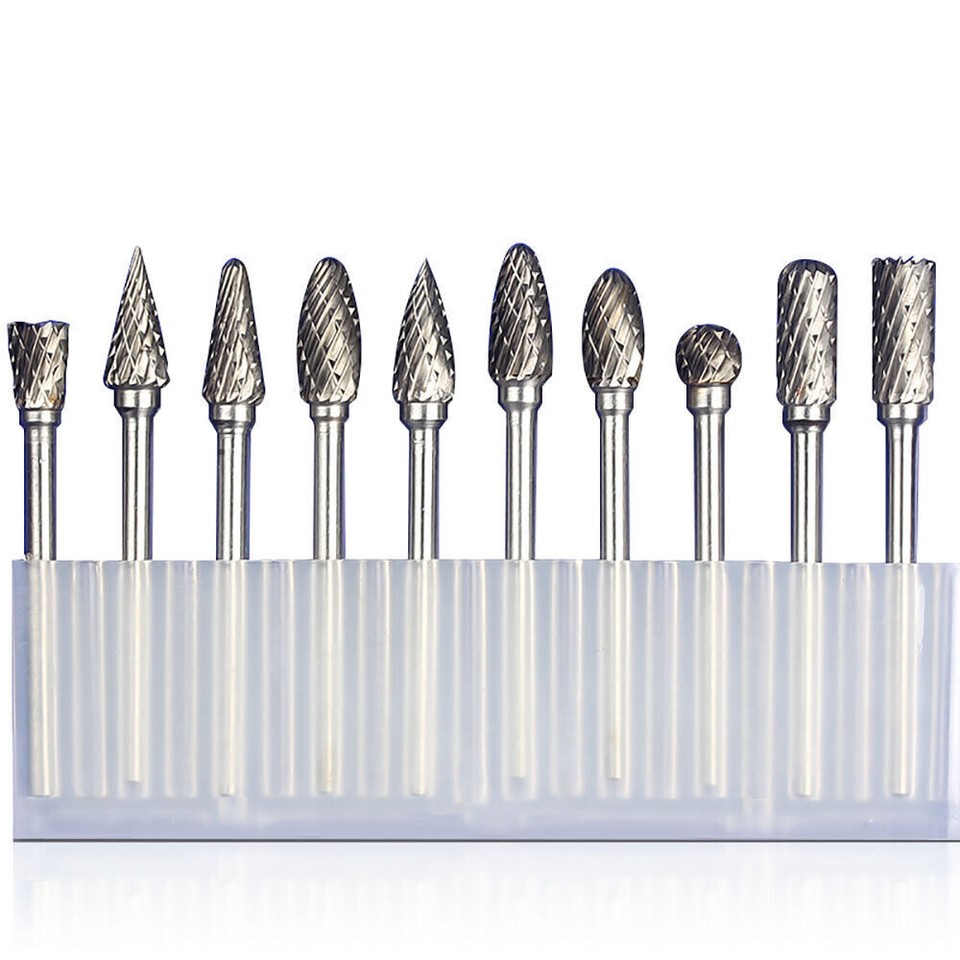 10 x Tungsten Carbide Rotary Burr Files Set Grinding Bit for Grinder ...