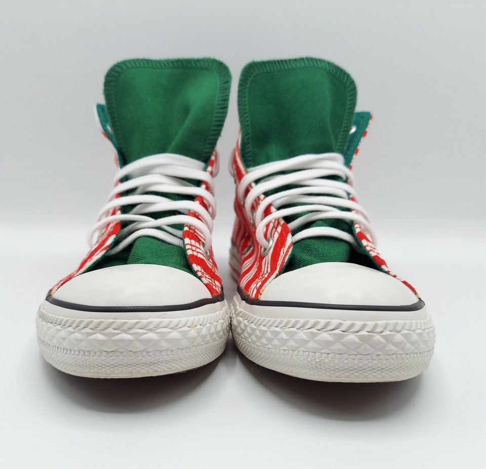 Christmas Candy Cane Converse Chuck Taylor All Star High Tops - Size 2 ...