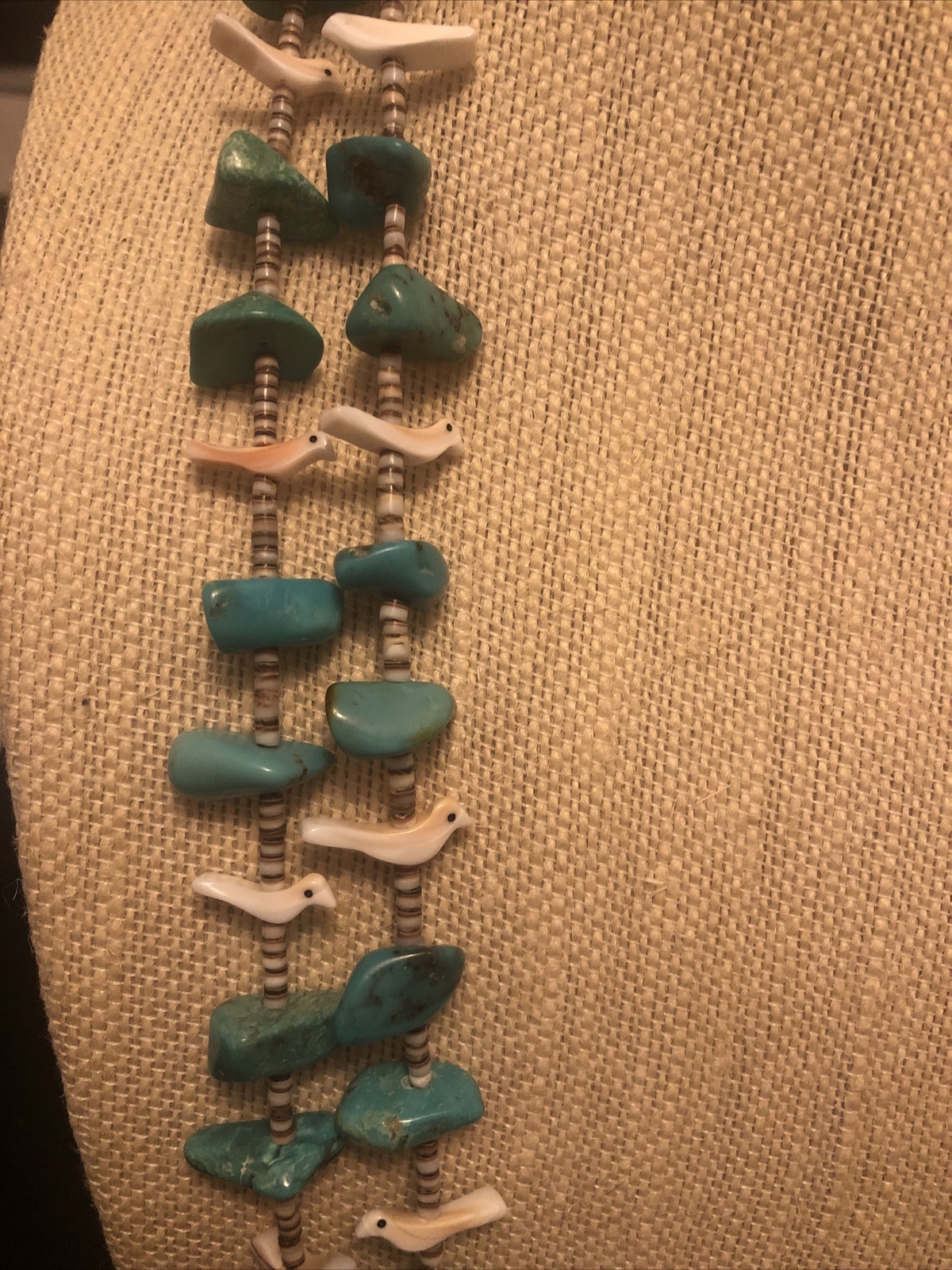 Native American Turquoise & Shell Beaded Double Stran… - Gem