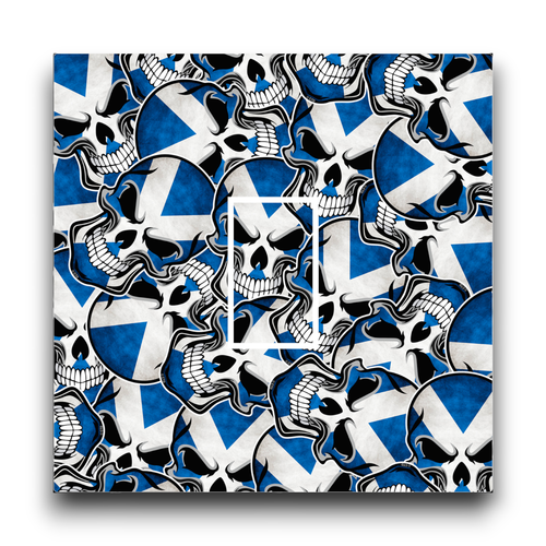 Scottish Flag Biker Skull Sticker Bomb Light Switch Cover Vinyl Sticker ...