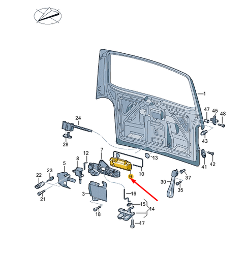 VW TRANSPORTER T6 Rear Lid Actuation Grip Pushbutton 7E0927235A BNEW ...