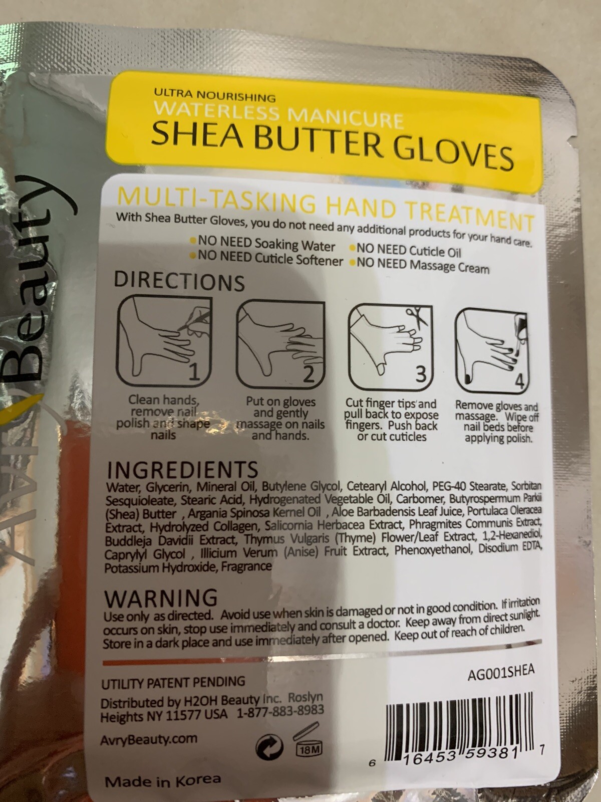 6 Avry Ultra Moisturizing Waterless Manicure Nourishing Gloves SHEA ...