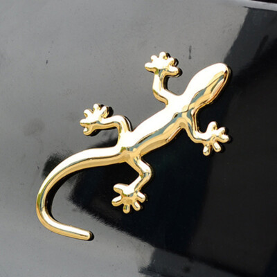 3D Gold Metal Gecko Lizard Logo Car Sticker Emblem Badge Decal Car ...